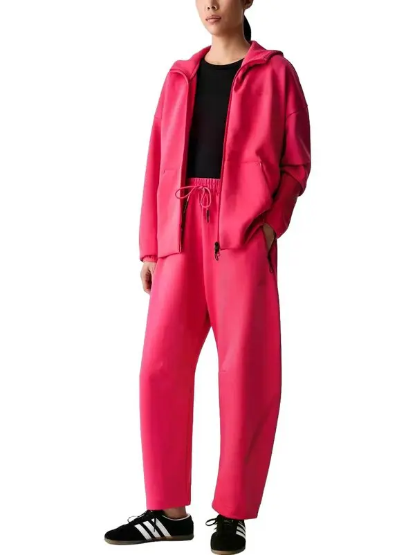 Adidas Logo-print Zip-up Hoodie - Pink