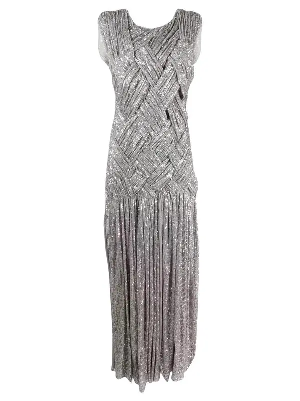 ATU BODY COUTURE Emotional Braided Maxi Dress - Silver