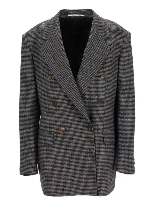 Tagliatore Loreley Double-breasted Micro-check Jacket - Grey