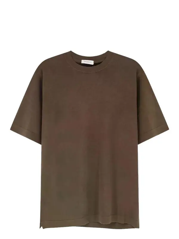 BRAMANI CASHMERE Crew-neck Short-sleeve T-shirt - Brown