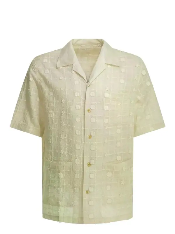 Nn07 Ben Embroidered Check-pattern Shirt - Neutrals