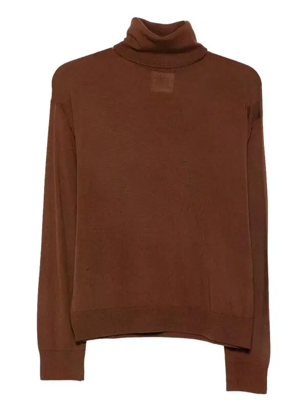 SEMICOUTURE Roll-neck Wool Sweater - Brown
