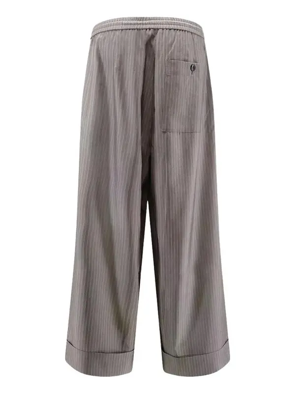 TONYWACK Pinstripe-pattern Wide-leg Trousers - Grey