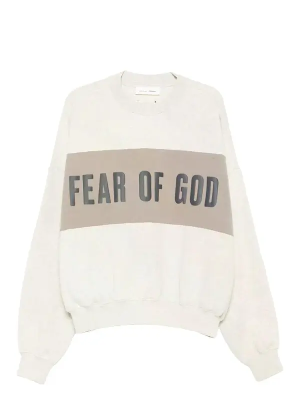 Fear Of God Logo-print Panelled Sweater - Neutrals