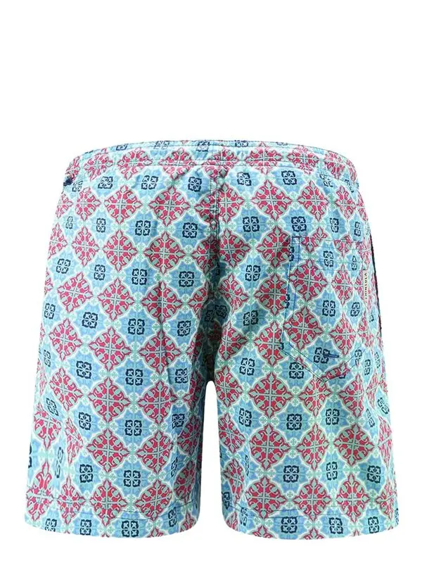PENINSULA SWIMWEAR Panarea Tile-print Swim Shorts - Blue
