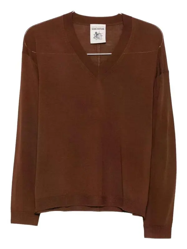 SEMICOUTURE Jade Sweater - Brown