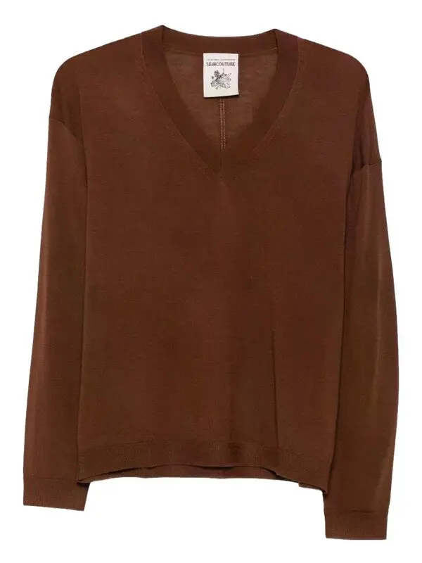 SEMICOUTURE Jade Sweater - Brown