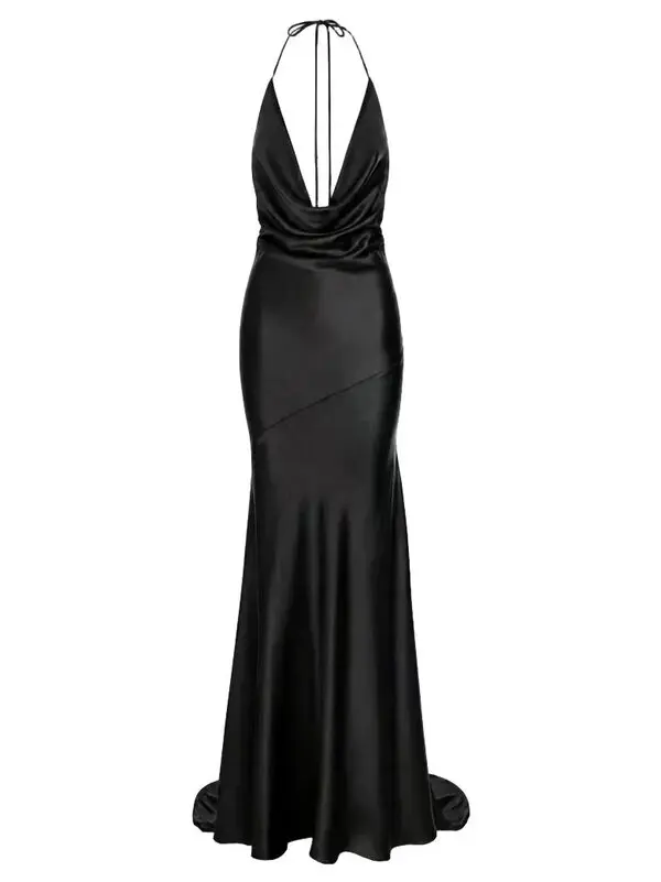 ROSERRY Cowl-neck Halterneck Dress - Pink