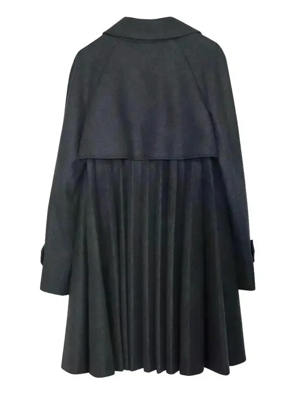 Sportmax Double-breasted Pleated Coat - Grey
