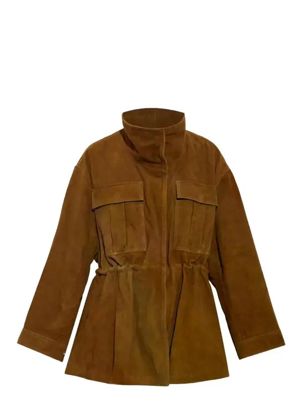 RÓHE Suede Drawstring Jacket - Brown