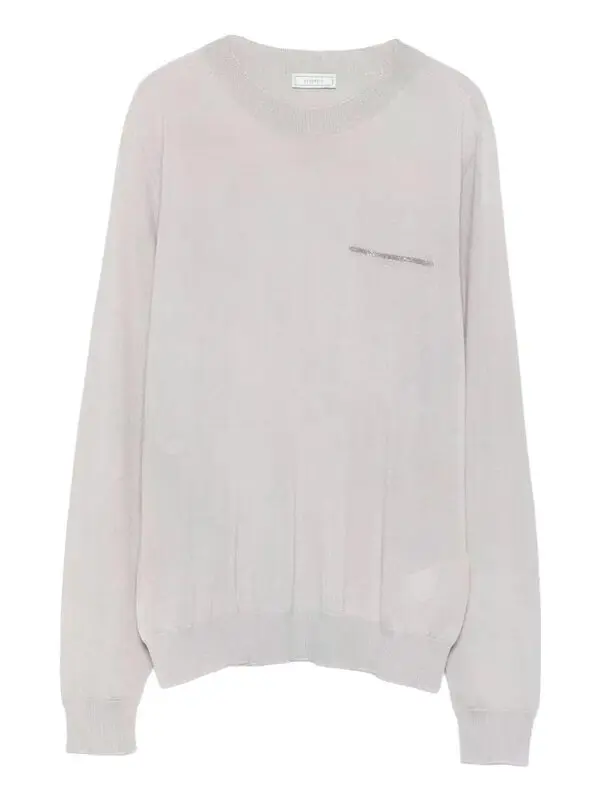Peserico Embellished Pocket Sweater - Grey