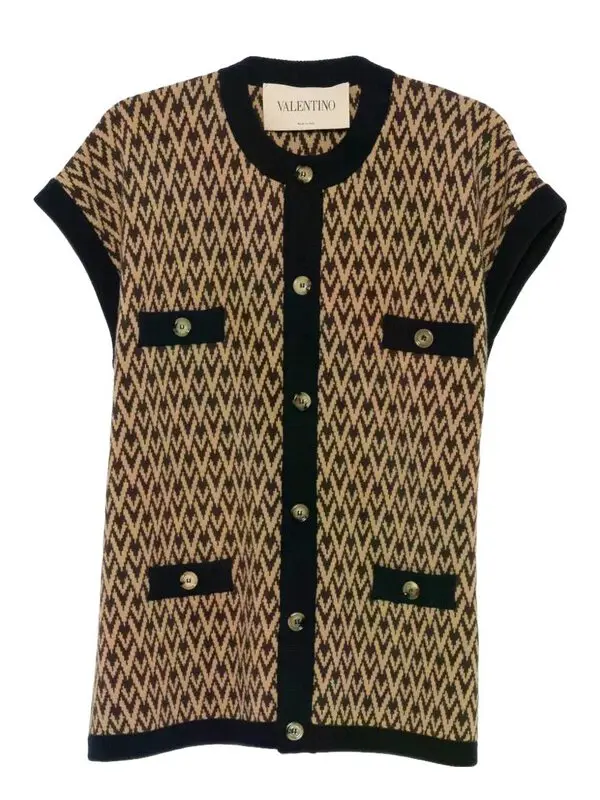 Valentino Garavani Toile Iconographe Button-up Cardigan - Neutrals
