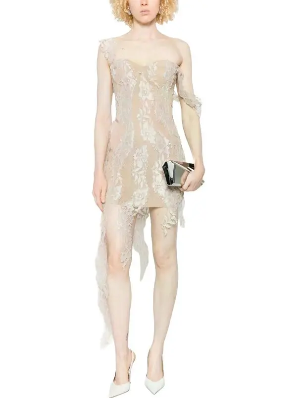 Giuseppe Di Morabito Floral-lace Mini Dress - Neutrals