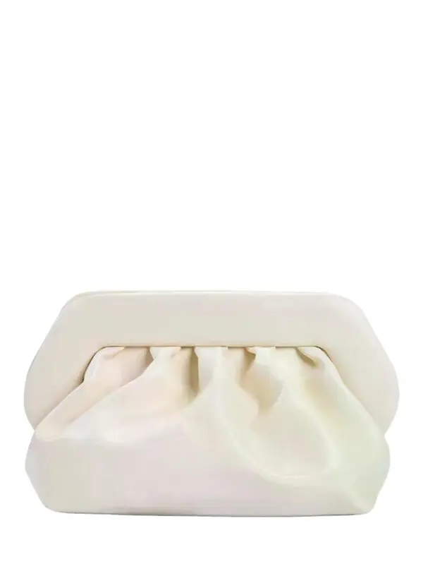 THEMOIRE Medium Bios Vegan Draped Clutch Bag - Neutrals