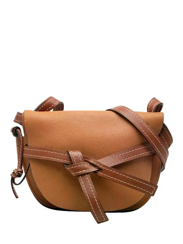 Loewe 2018 Small Leather Gate Crossbody Bag - Brown