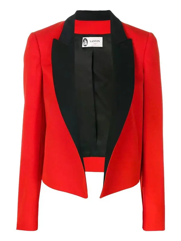 LANVIN Contrast Lapel Jacket - Red