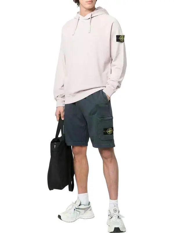 Stone Island Logo-patch Knee-length Shorts - Blue