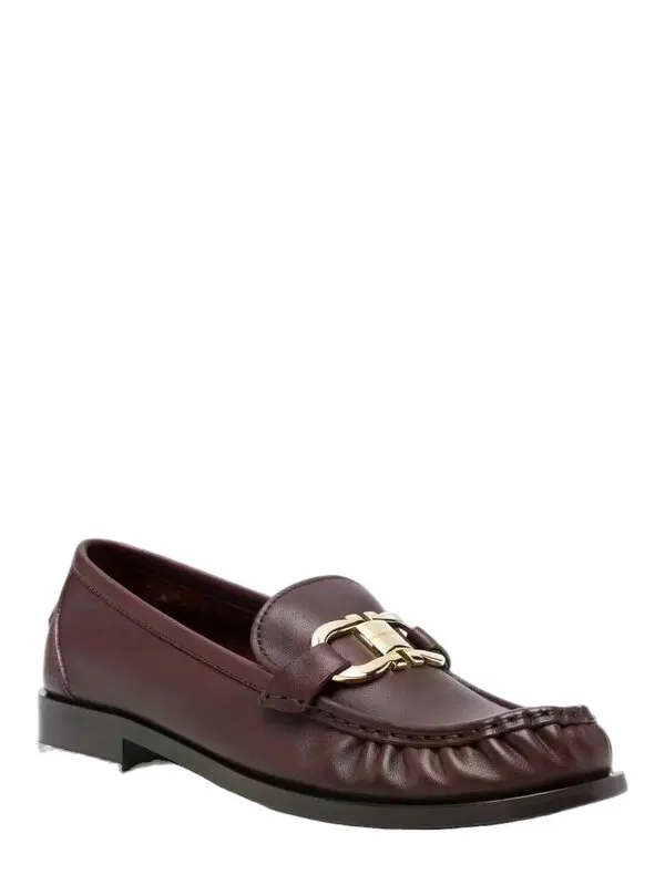 FERRAGAMO Gancini-plaque Loafers - Red