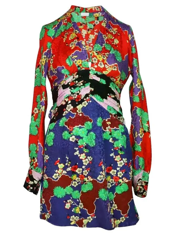 Rixo Alanna Japanese Silk Dress - Red