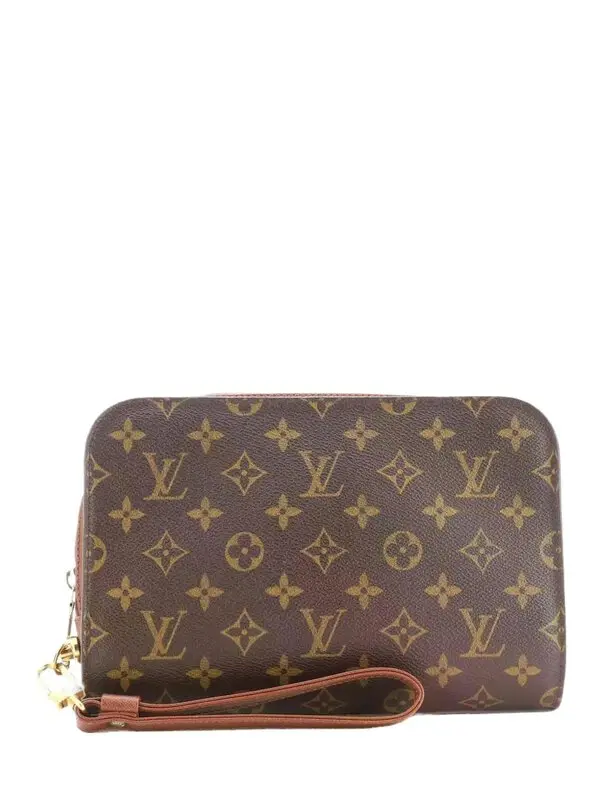 LOUIS VUITTON Pochette Orsay Monogram Canvas Clutch Bag - Brown