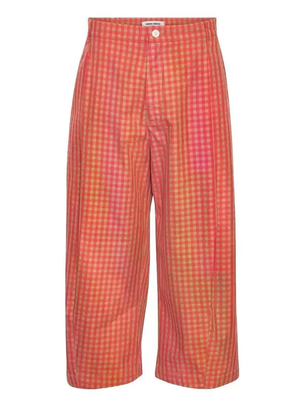 Henrik Vibskov Open Dart Checked Trousers - Red