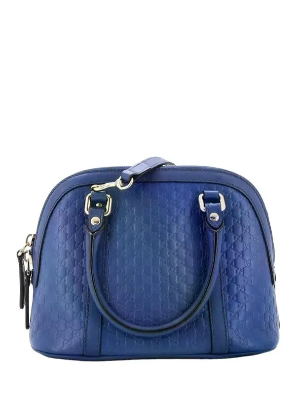 Gucci Convertible Dome Microssima Leather Mini Satchel - Blue