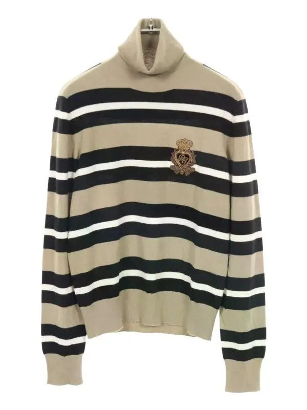Dolce & Gabbana 2010s Striped Roll-neck Sweater - Neutrals