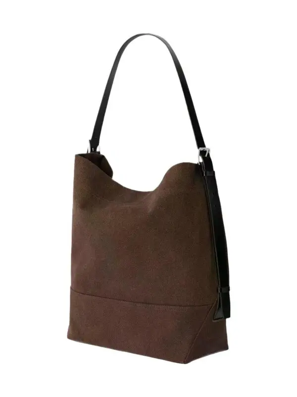 LEMAIRE Belted Cotton Tote - Brown