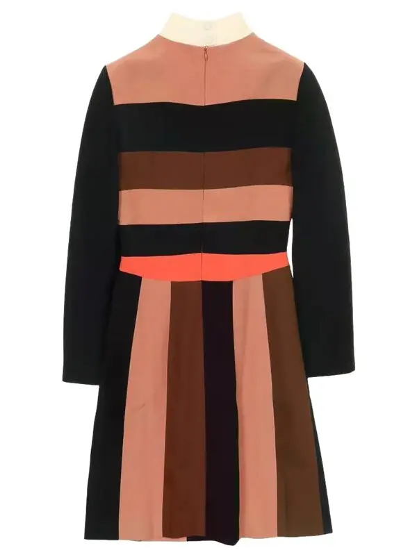 Fendi Striped High-neck Mini Dress - Black
