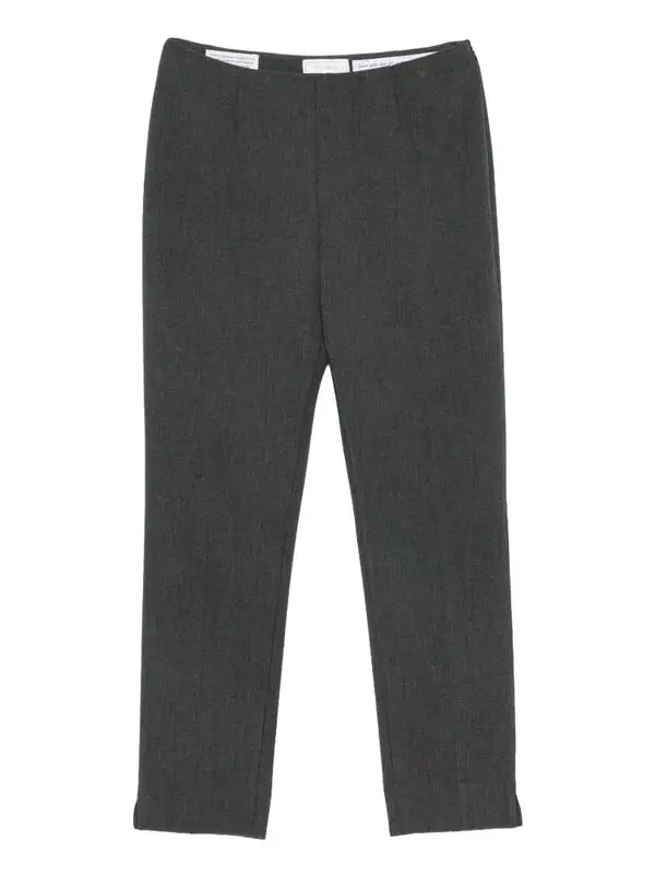 Peserico Split-hem Cropped Trousers - Grey