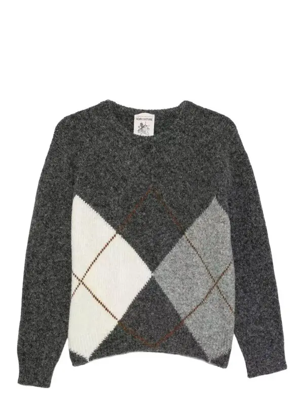 SEMICOUTURE Argyle-pattern Sweater - Grey