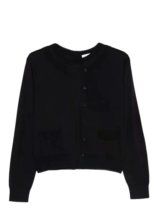 SEMICOUTURE Button-up Wool Cardigan - Blue