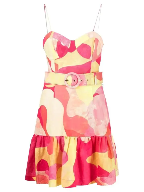 Rebecca Vallance Toretta Abstract-print Mini Dress - Multicolour