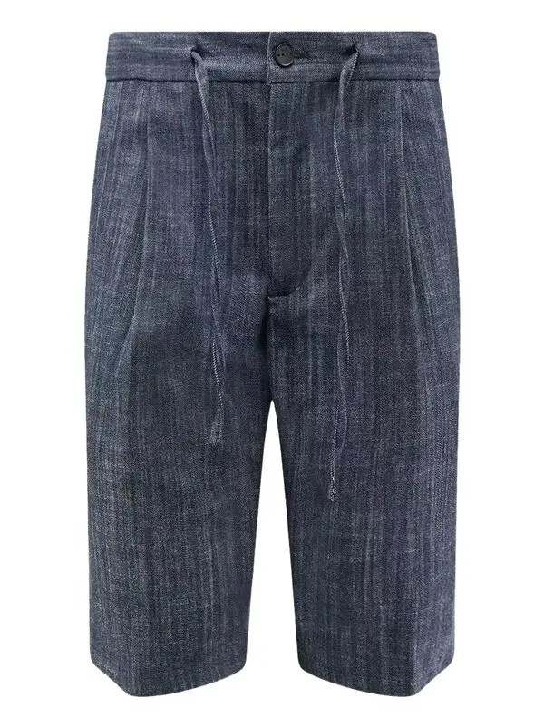 HEVO Drawstring Pleated Shorts - Blue