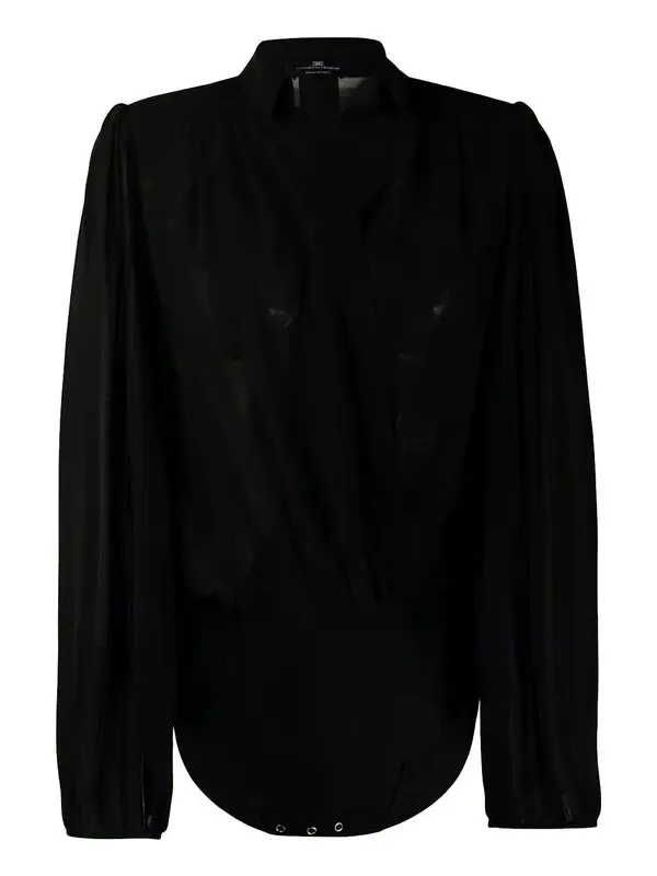 Elisabetta Franchi Wrap-front Shirt Body - Black