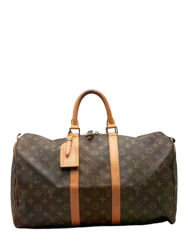 LOUIS VUITTON 2000 Monogram Keepall 45 Travel Bag - Brown