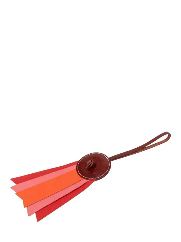 Hermès 2000-2026 Hunter Cowhide And Milo Lambskin Paddock Flot Ribbon Bag Charm Key Chain - Red