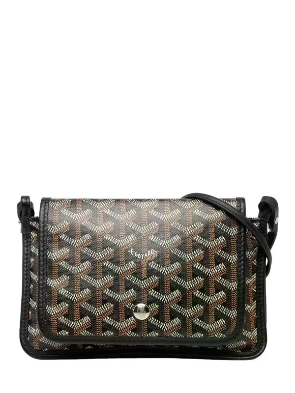 Goyard 2022 Goyardine Plumet Pocket Wallet Crossbody Bag - Black