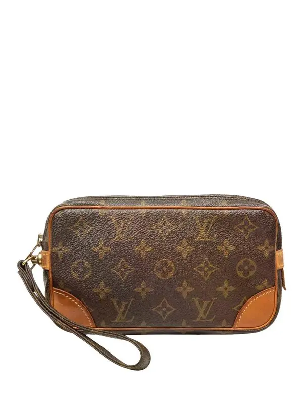 LOUIS VUITTON 1990 Monogram Marly Dragonne Pm Clutch Bag - Brown