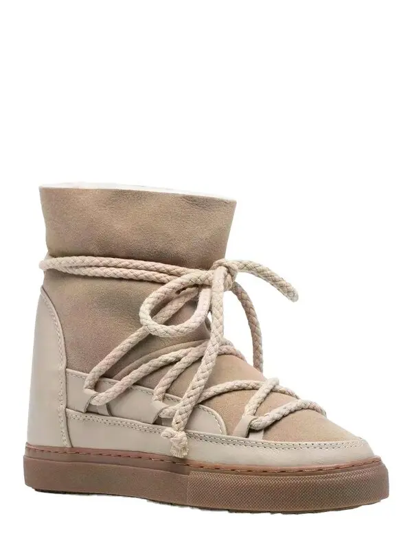 Inuikii Lace-up Shearling-lined Boots - Neutrals