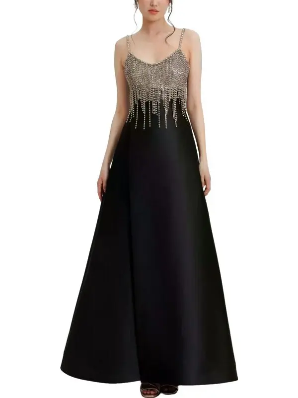 GEMY MAALOUF Beaded Maxi Dress - Black