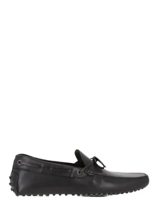 TOD'S Bow-detail Leather Loafers - Black