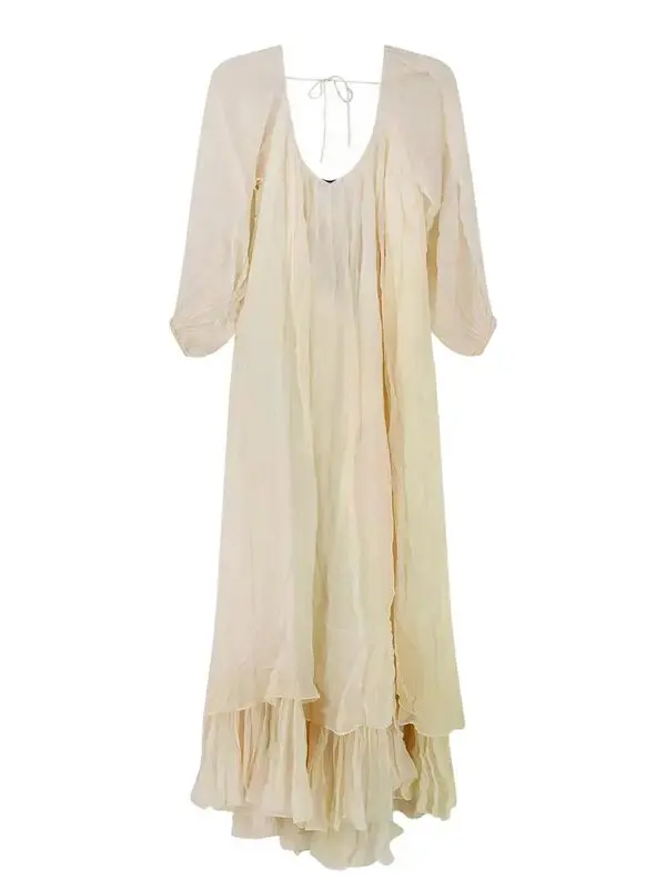 MES DEMOISELLES Ruffled Tiered Maxi Dress - Neutrals