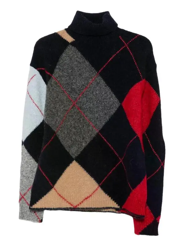 SEMICOUTURE Argyle-pattern Sweater - Blue