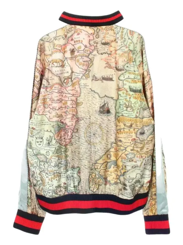 Gucci Map Print Bomber Jacket - Neutrals