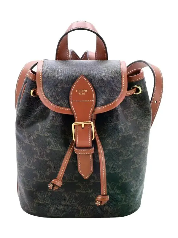 Celine Folco Triomphe Coated Canvas Mini Backpack - Brown