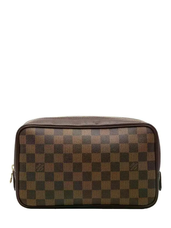LOUIS VUITTON 2001 Damier Ebene Trousse Toilette 25 Clutch Bag - Brown