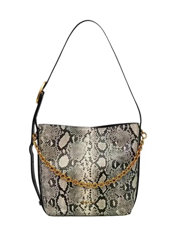 Michael Kors Snake-effect Chain-detail Shoulder Bag - Neutrals