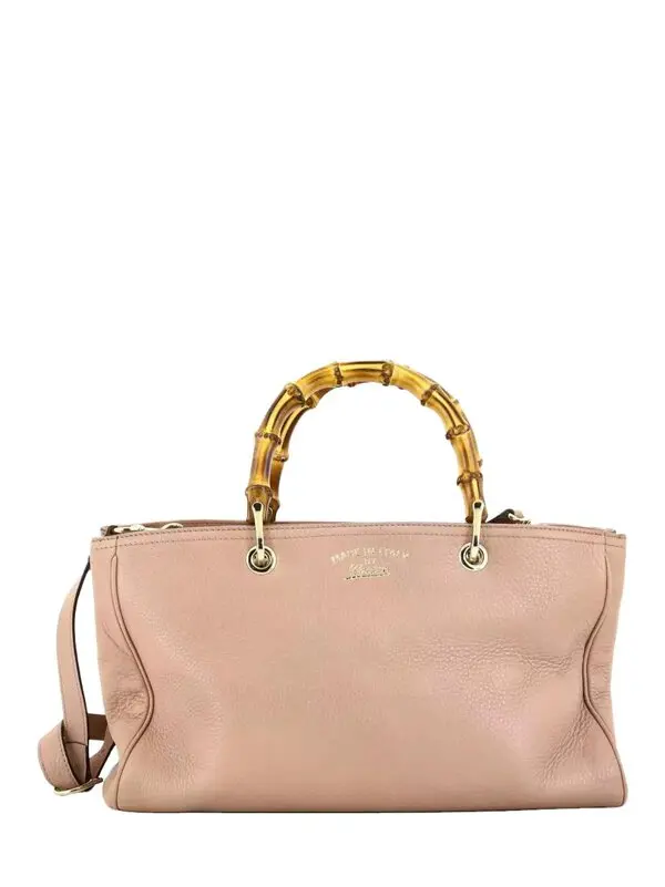 Gucci Bamboo Shopper Leather Medium Tote Bag - Pink