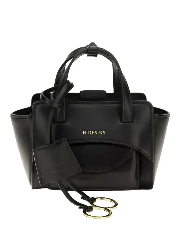 HIDESINS Extra Small Flap Mini Bag With Two Top Handles - Black